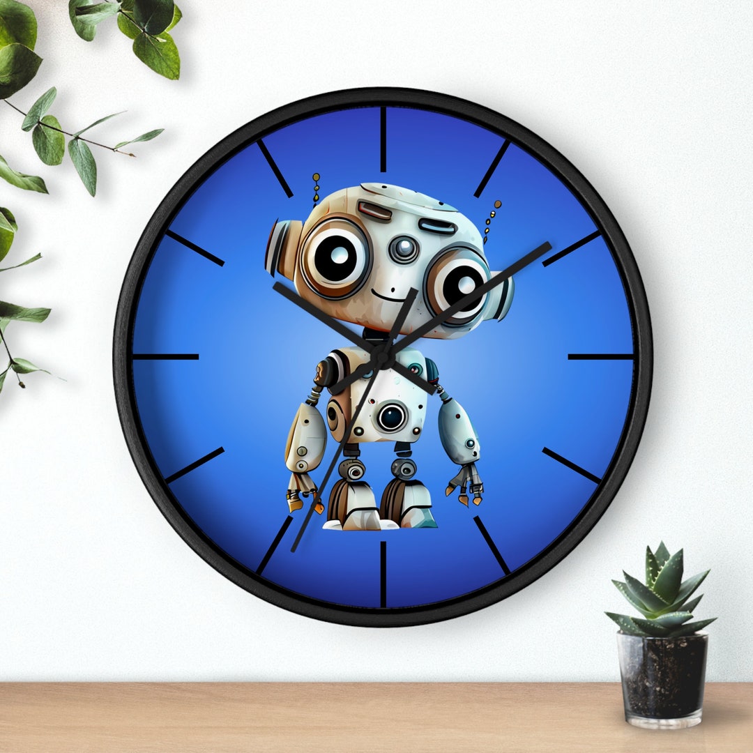 Happy Robot Wall Clock, Robot Boy Birthday Gift Clock, Robot Clock - Etsy