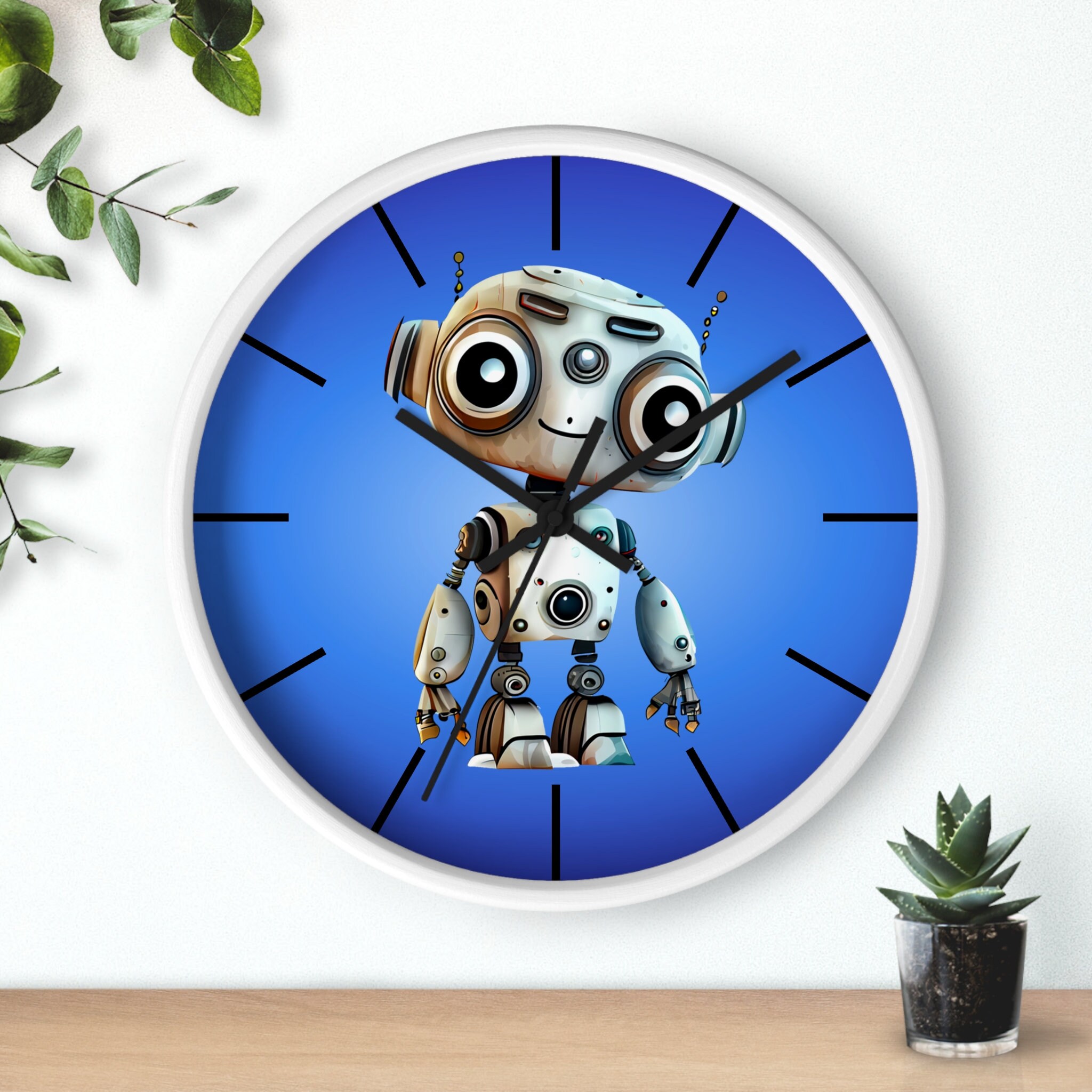 Happy Robot Wall Clock, Robot Boy Birthday Gift Clock, Robot Clock - Etsy