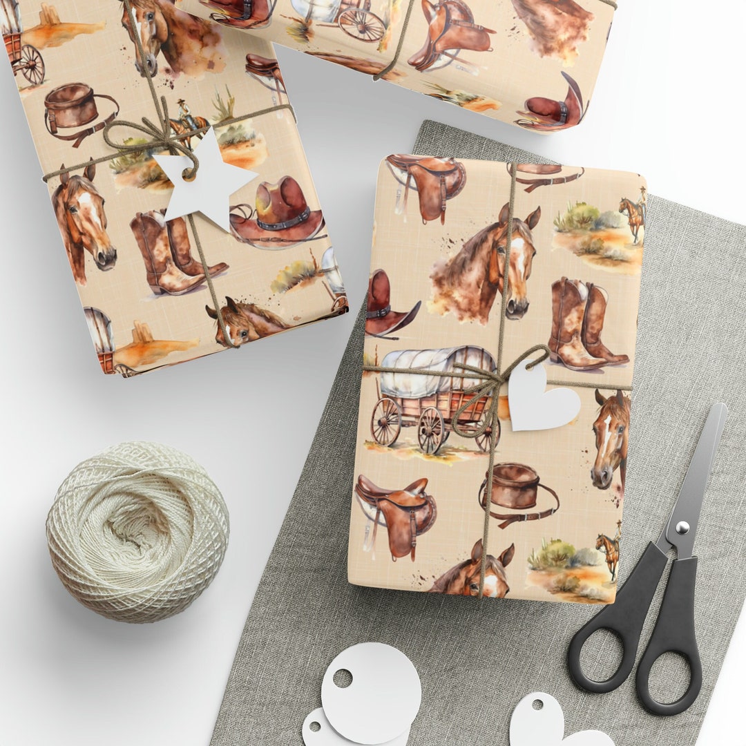 Cowboy Gift Wrapping Paper Roll, Western Cowboy Gift Wrapping Paper ...