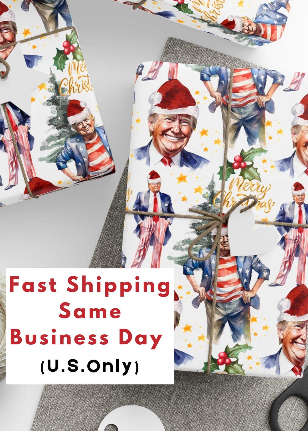 President Donald Wrapping Paper, President Gift Wrap for Christmas ...