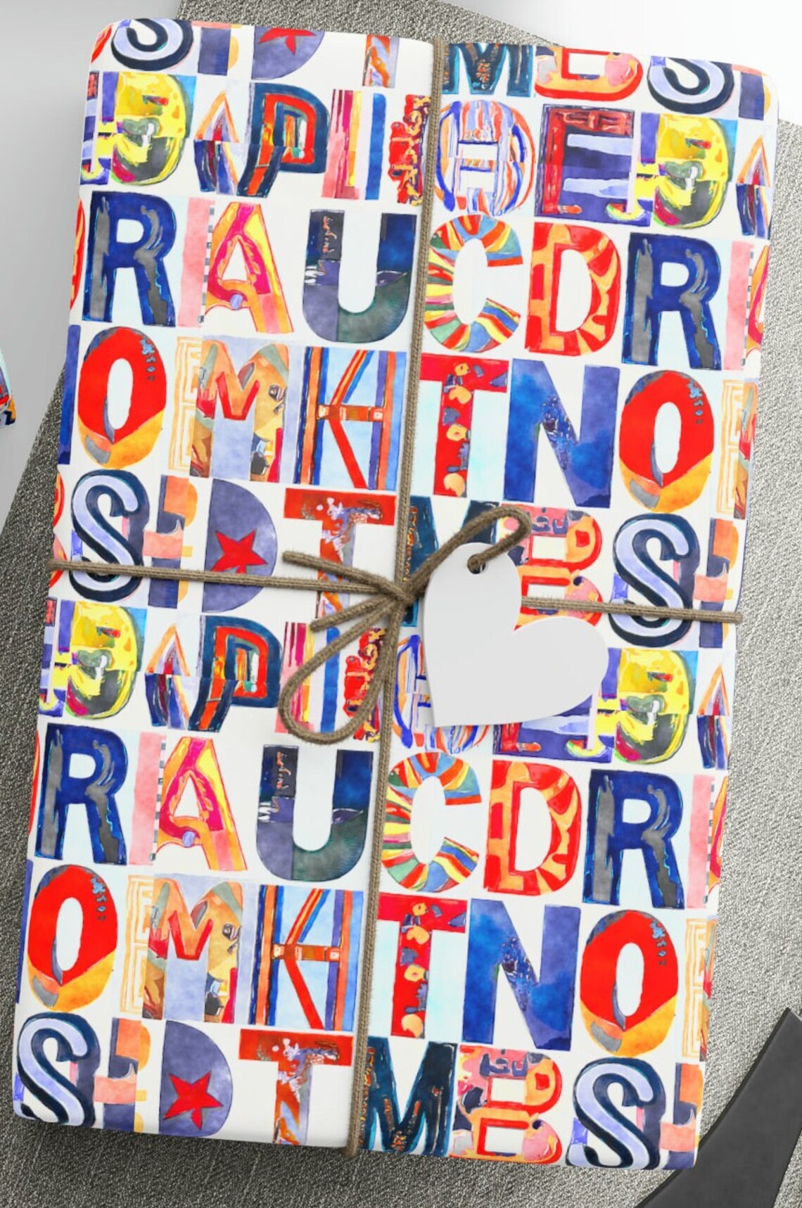 Alphabet Wrapping Paper Roll, Letters Wrapping Paper, Colorful Alphabet ...