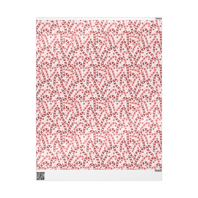 Pink Christmas Candy Cane Wrapping Paper Roll, Candy Cane Gift Wrapping ...