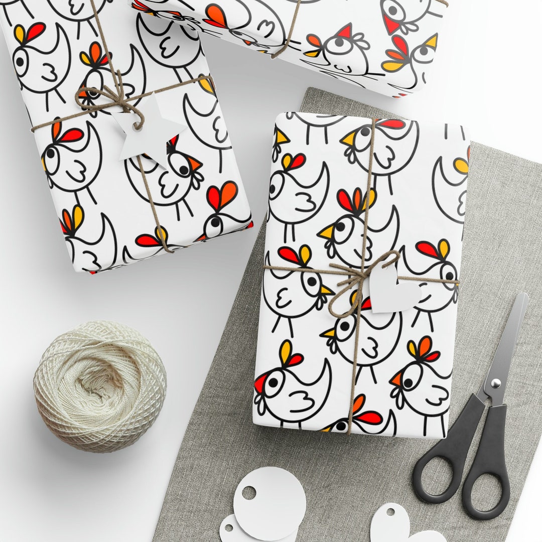 Chickens Gifts Wrapping Papers, Cute Chicken Gift Wrapping Paper - Etsy