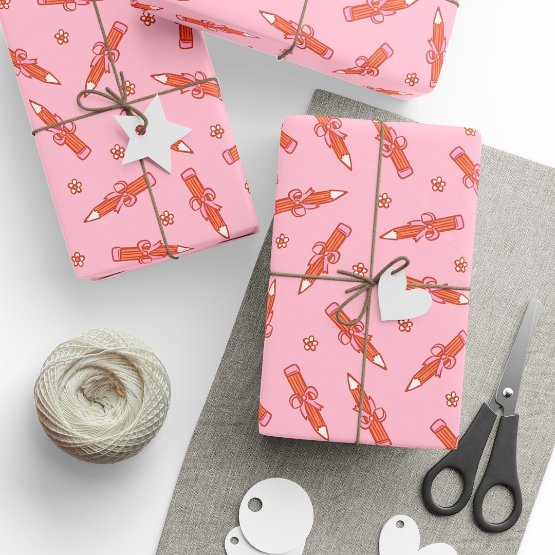 Pencil Gift Wrapping Papers, Back to School Gift Wrapping Paper Roll ...