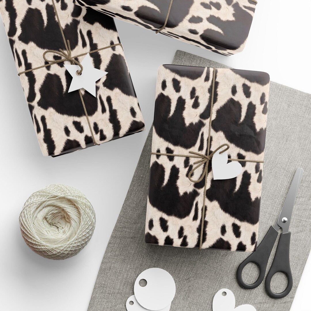 Black and White Cow Wrapping Papers, Cow Wrapping Paper Roll, Cow ...
