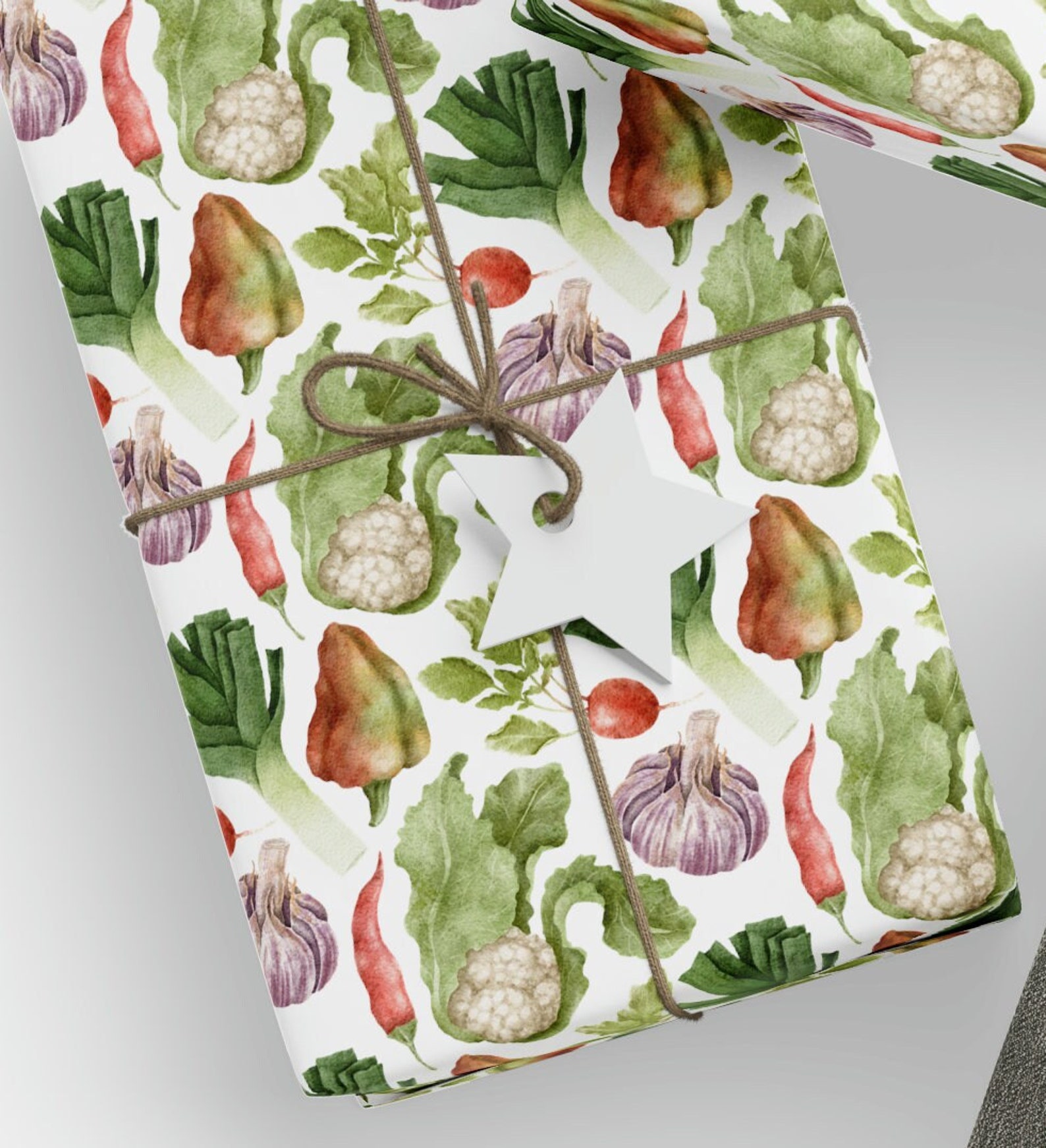 Vegetables Wrapping Paper Roll, Veggies Gifts, Vegetable Watercolor ...