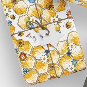 Bee Wrapping Papers, Beehive Gifts Wrapping Paper Roll, Bee Birthday ...