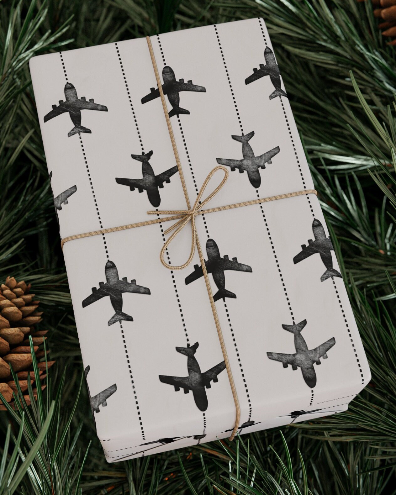 Airplane Wrapping Paper Roll, Airplane Watercolor Gift Wrapping Paper ...