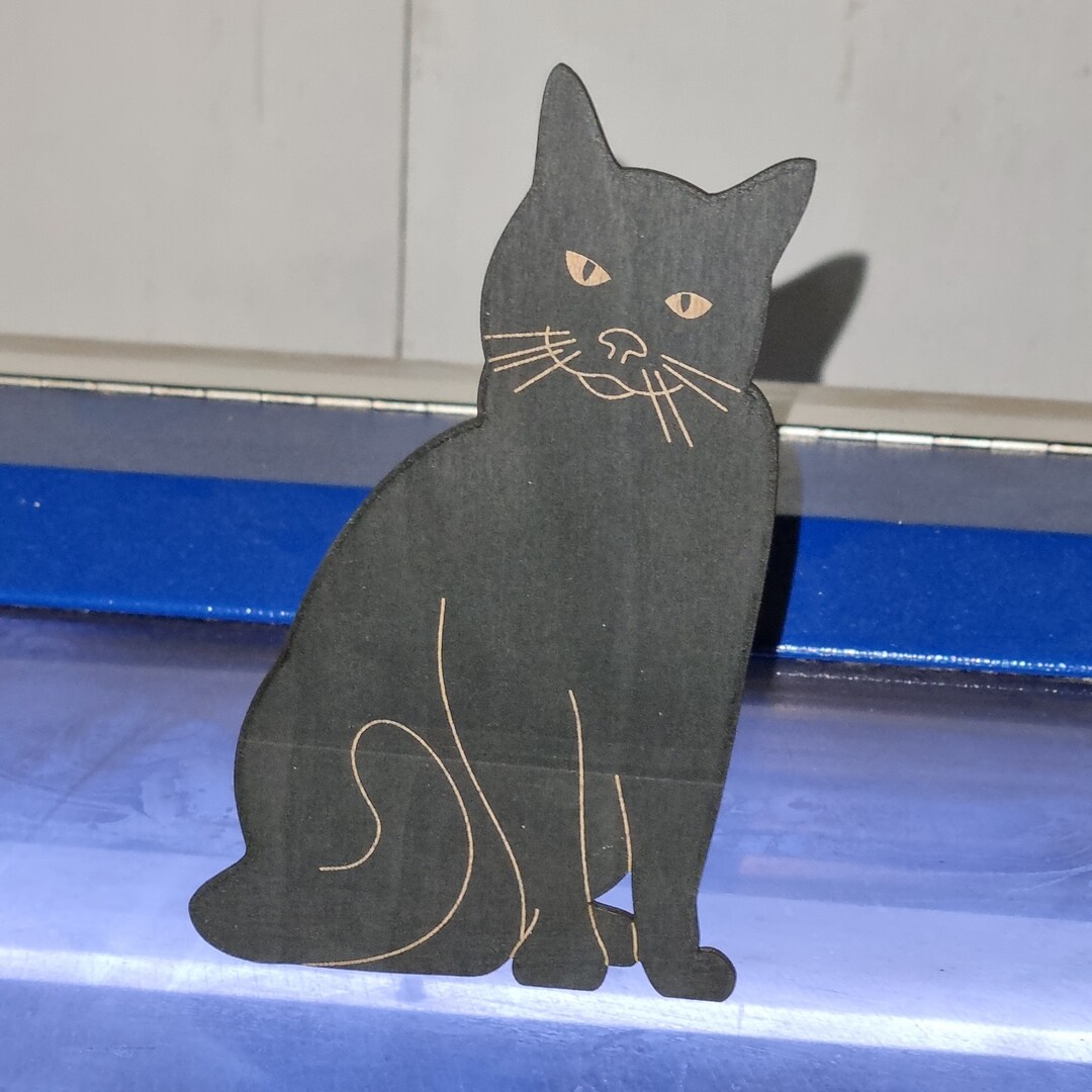 Curious Kitty, Black Cat Desktop or Mantel Piece Ornament. - Etsy