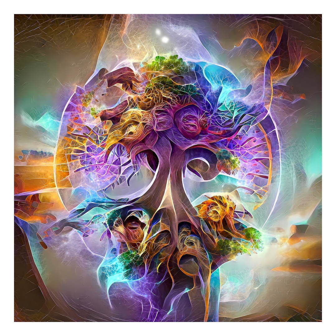 Tree of Life V5 Psychedelic Fine Art Print 12x12 Limited Edition ...