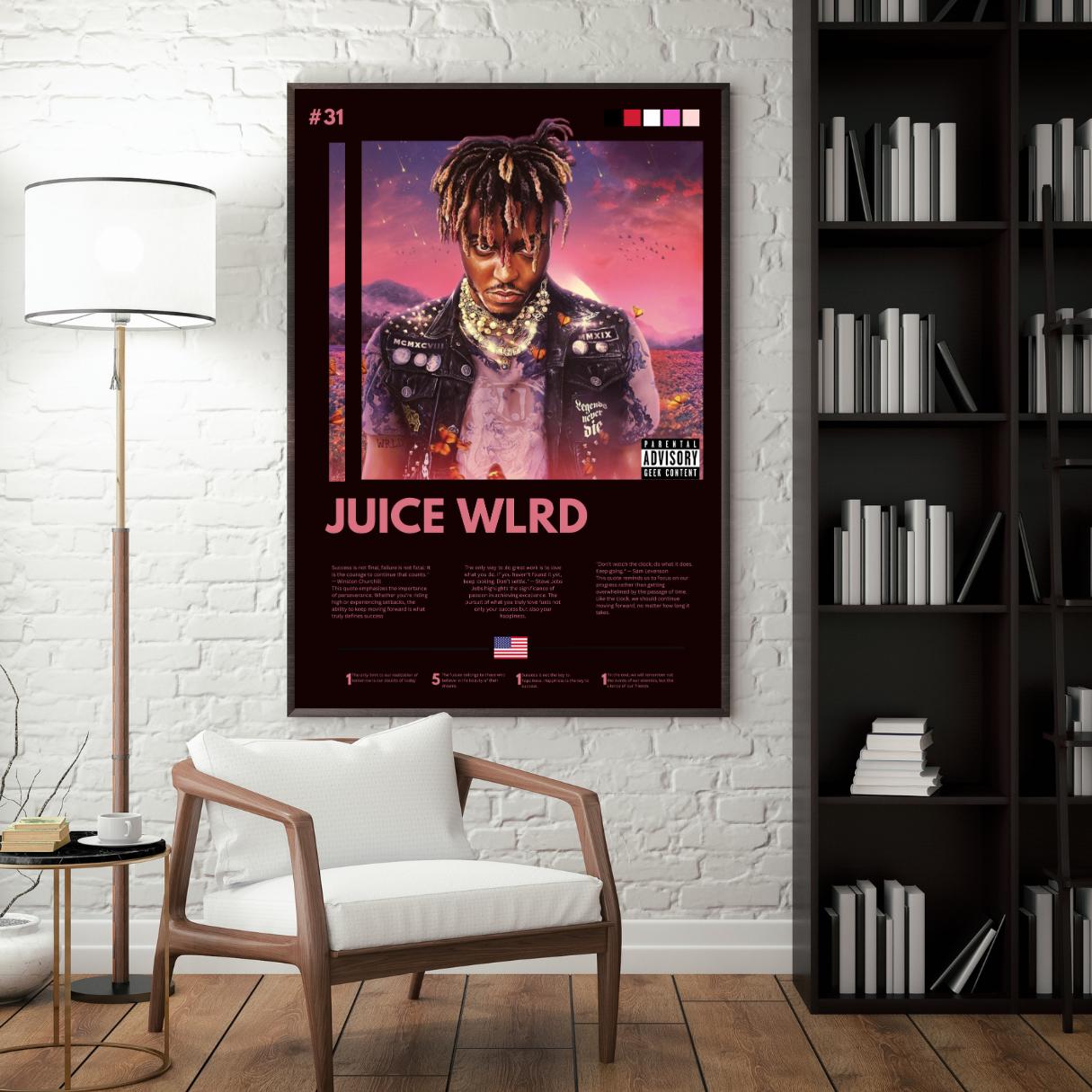 Juice WRLD Inspired Poster Emo Rap Wall Art Hip-hop Room Decor Rap ...