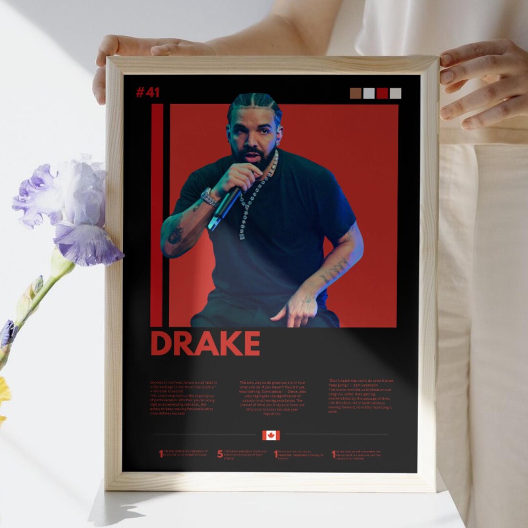 Drake Inspired Poster Hip-hop Wall Art Rap Music Print Digital Art for ...