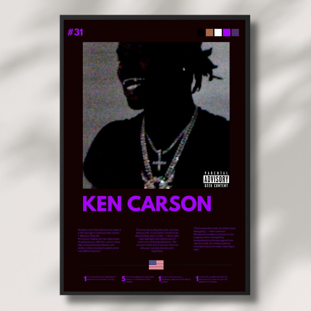 Ken Carson Inspired Poster Hip-hop Wall Art Rap Digital Print Trap ...