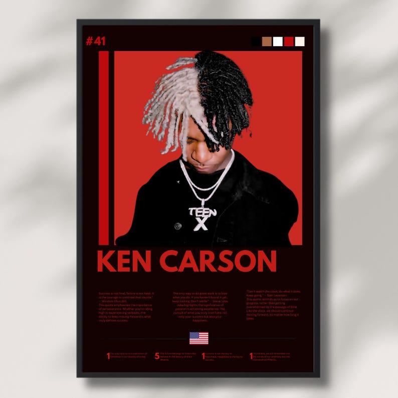 Ken Carson Inspired Poster Hip-hop Wall Art Rap Digital Print Trap ...