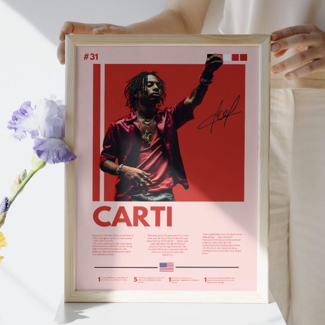Carti Hip-hop Poster, Carti-inspired Art, Rap Wall Decor, Music Print ...