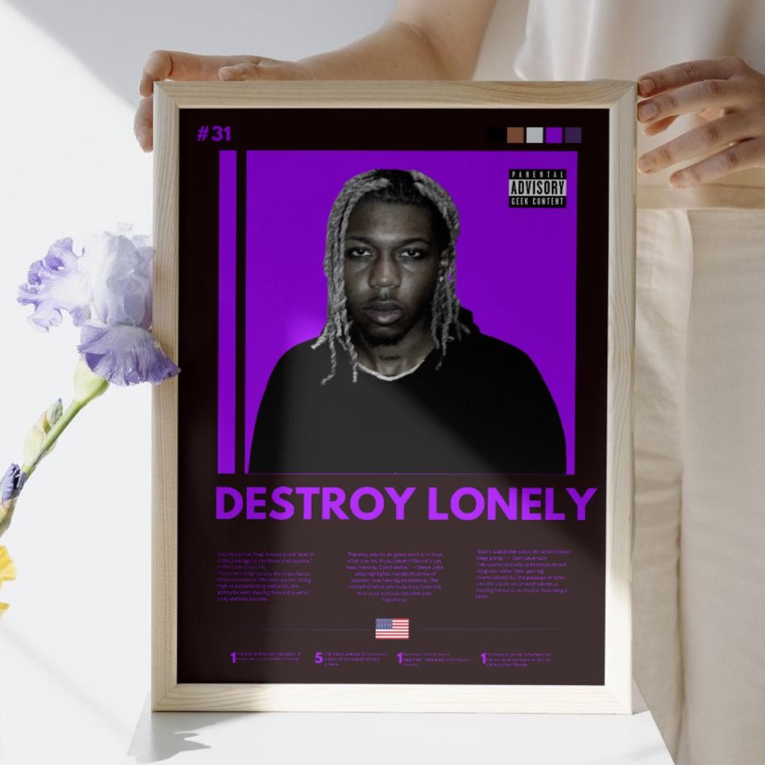 Destroy Lonely Inspired Poster Trap Music Wall Art Hip-hop Room Decor ...