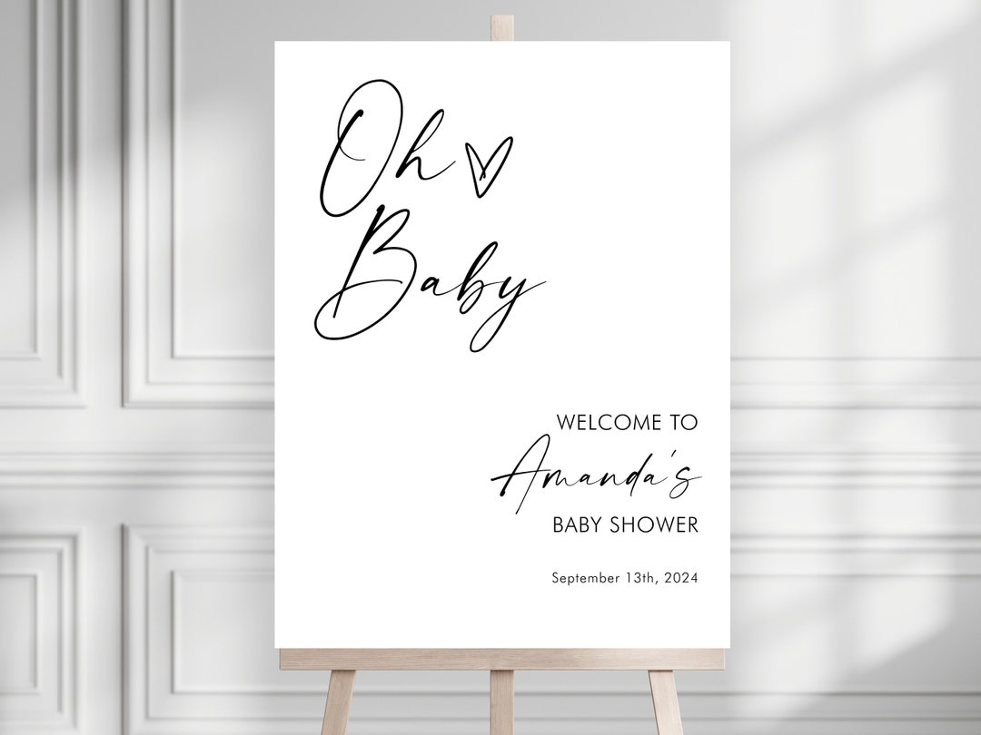 Minimalist Welcome Sign Template Printable Baby Shower Welcome Sign ...