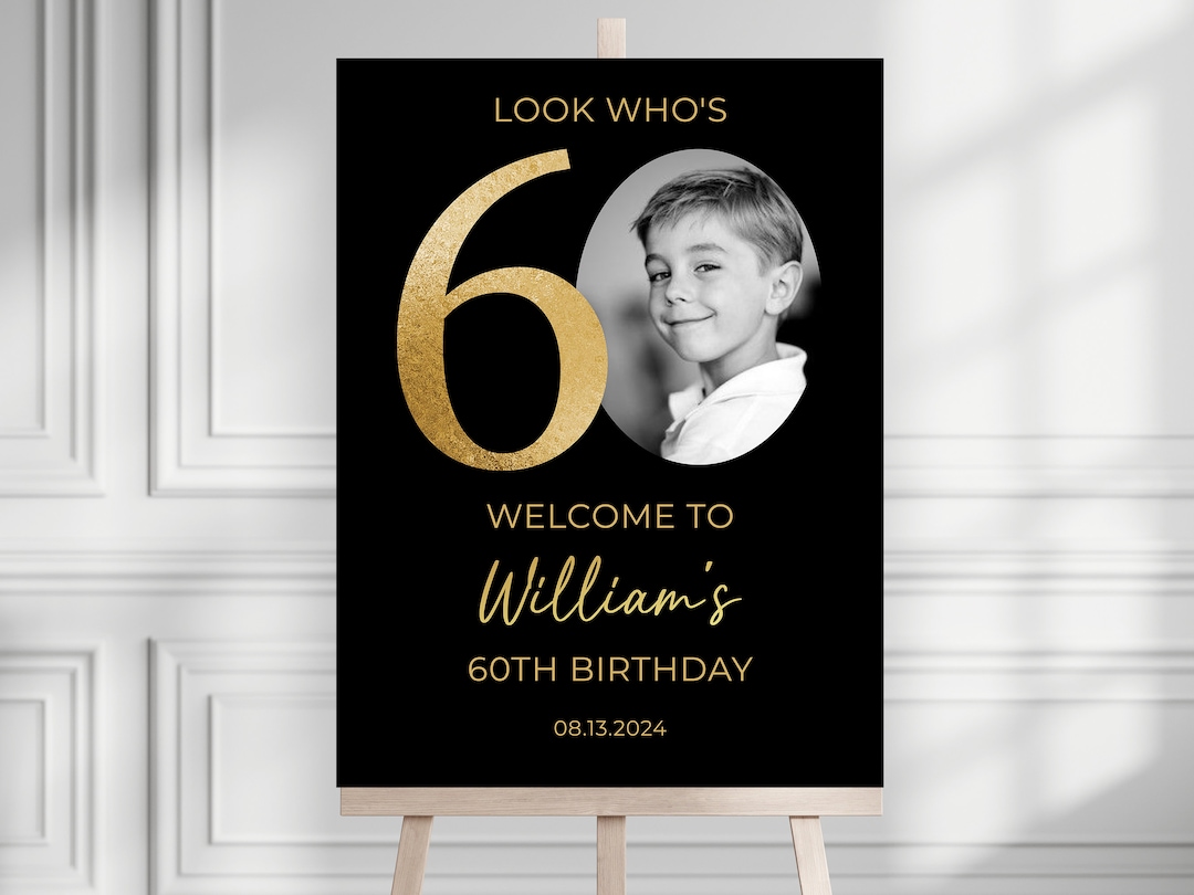 60th Welcome Sign, Look Who's 60 Welcome Sign, Modern 60th Welcome Sign ...