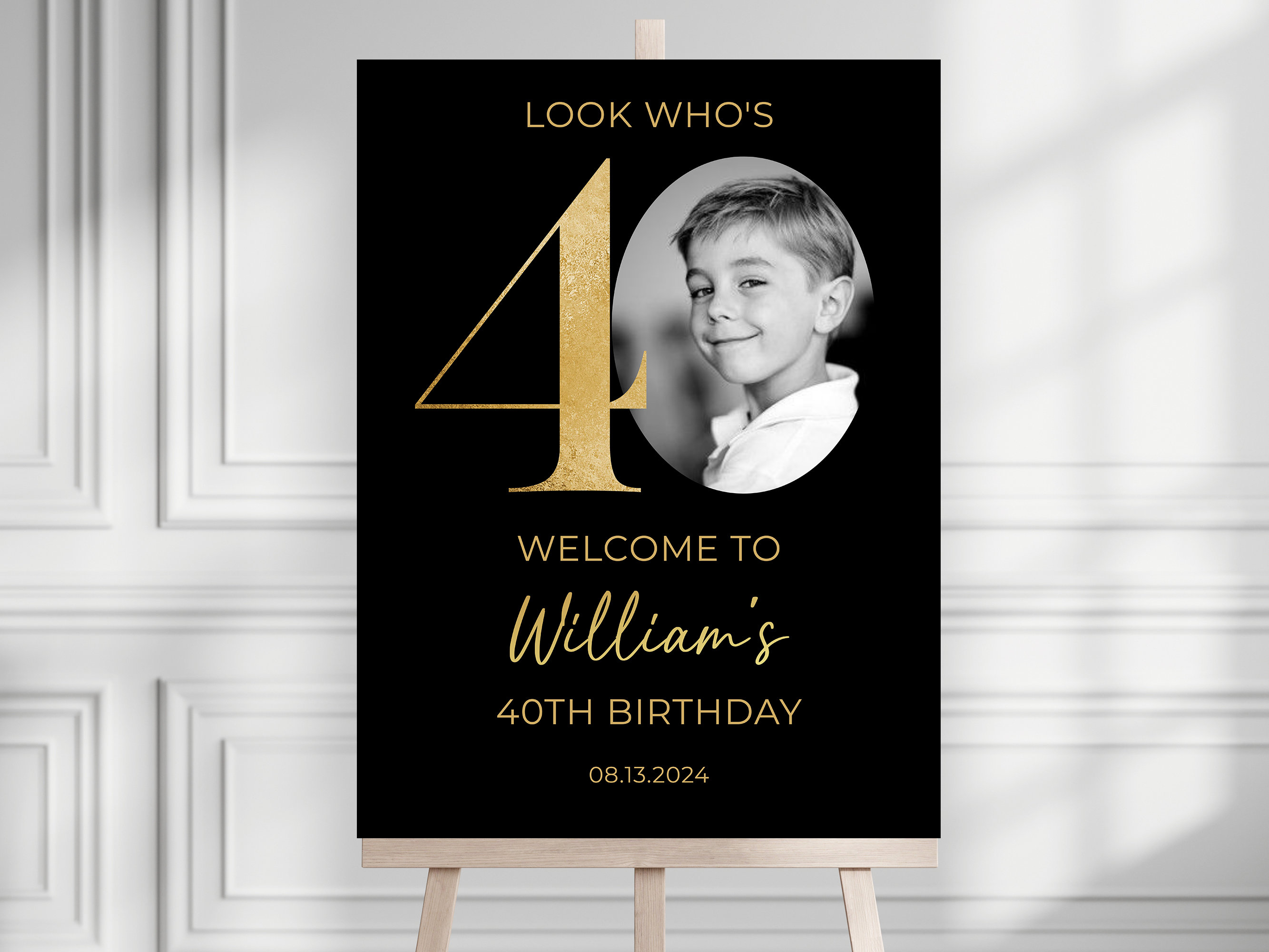 40th Welcome Sign, Look Who's 40 Welcome Sign, Modern 40th Welcome Sign ...