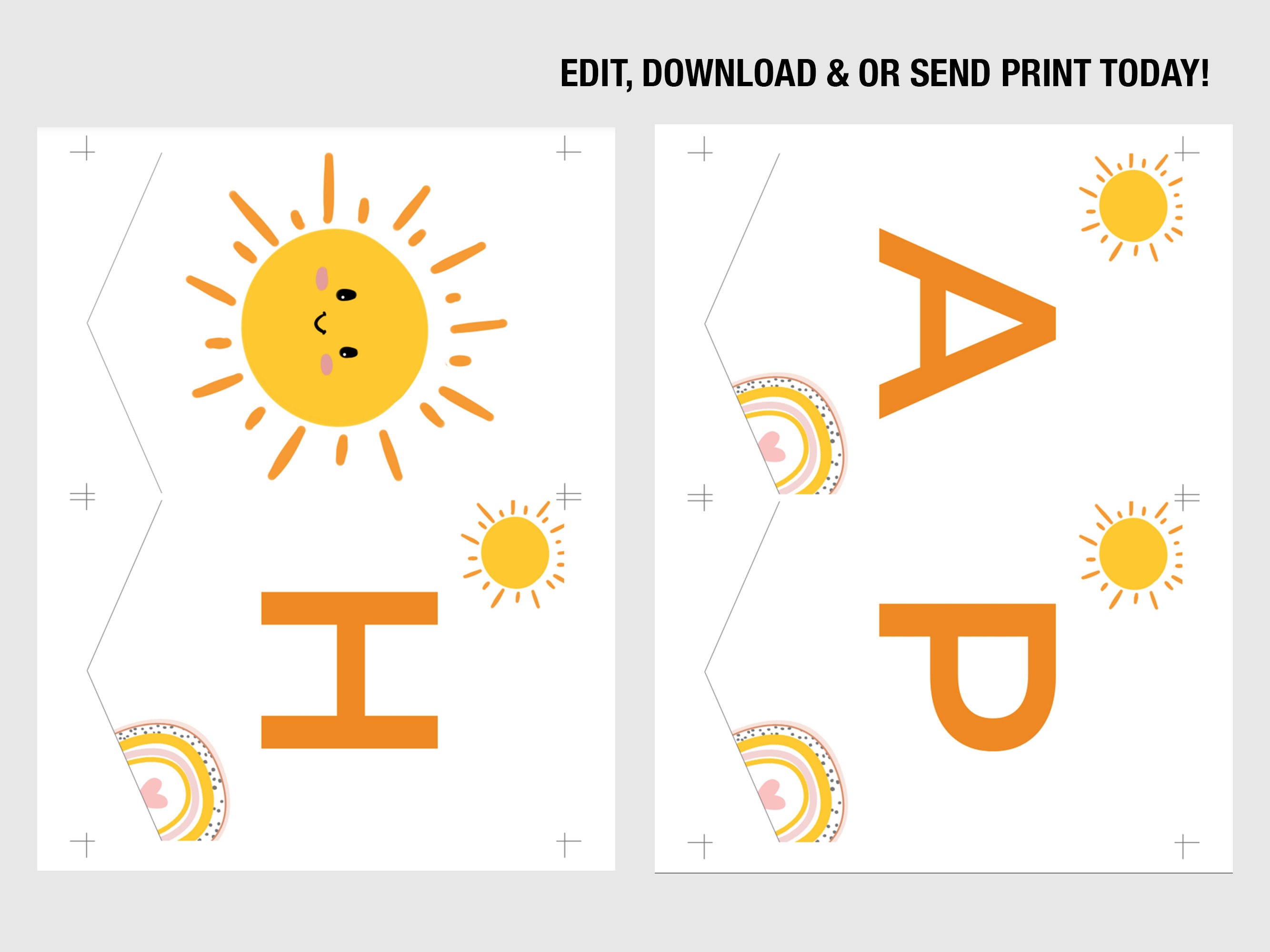 Sun Happy Birthday Banner First Trip Around the Sun Bunting Sunshine ...