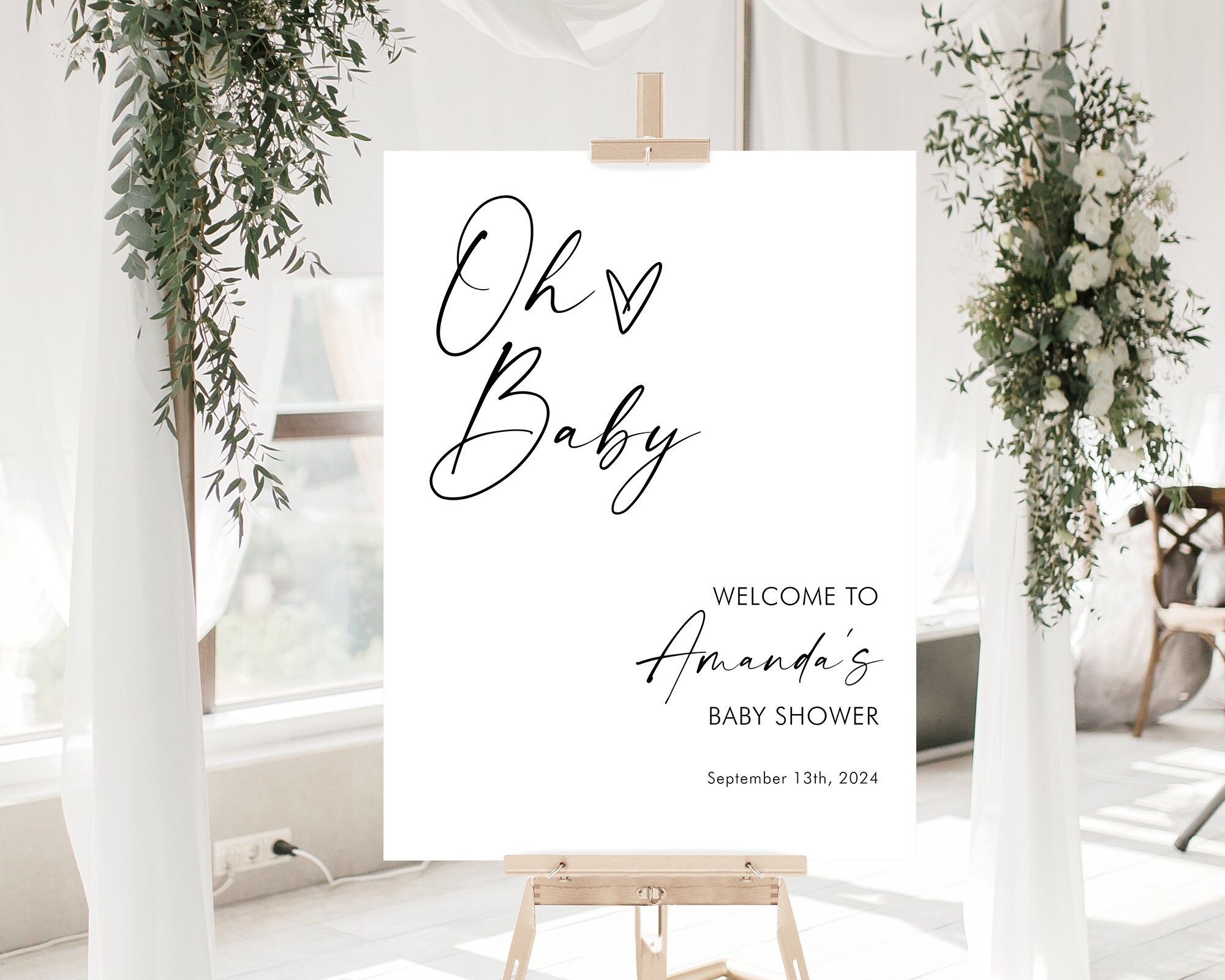 Minimalist Welcome Sign Template Printable Baby Shower Welcome Sign ...