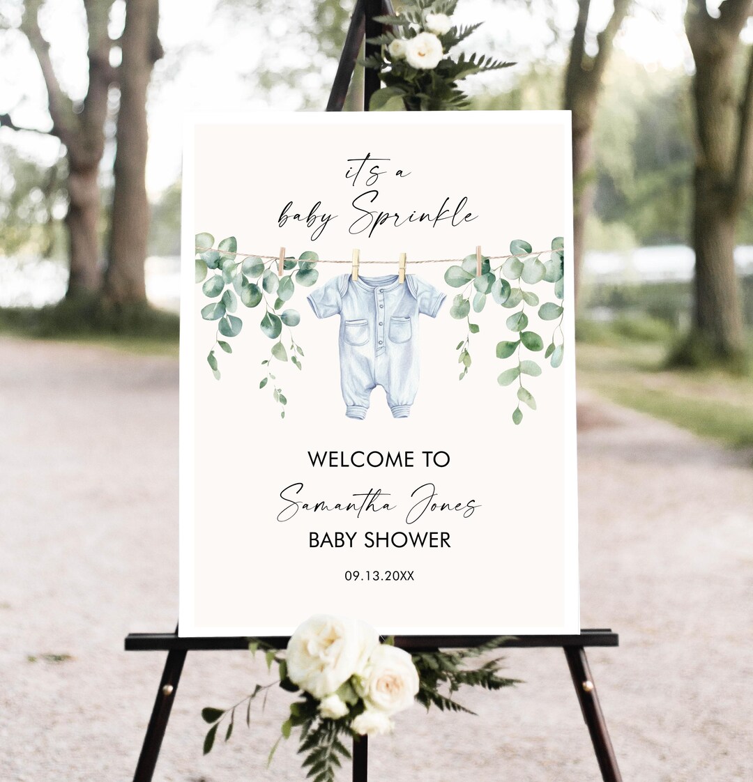 Blue Boy Sprinkle Welcome Sign Template, Baby Shower Welcome Poster, It ...
