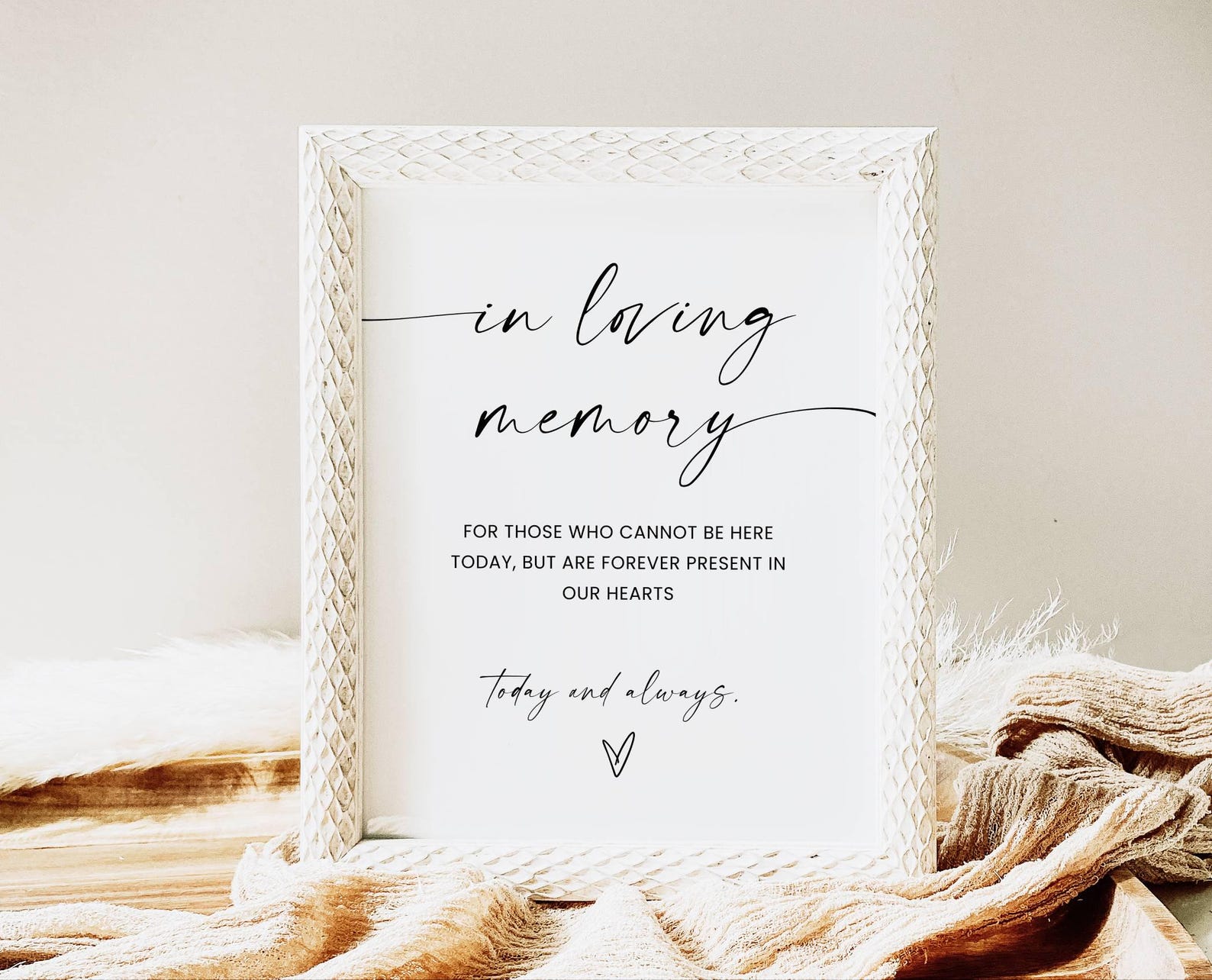 Modern Minimalist in Loving Memory Sign Template, Printable Memorial ...