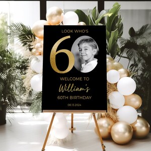 60th Welcome Sign, Look Who's 60 Welcome Sign, Modern 60th Welcome Sign ...