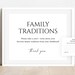 Family Traditions Sign and Card, Baby Shower, Share a Memory, Childhood ...