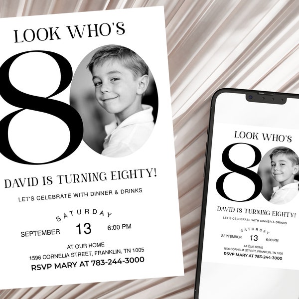 80th Birthday Invitation Funny - Etsy