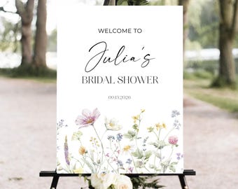 Editable Wildflower Welcome Sign Template, Customisable Printable ...