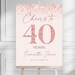 Rose Gold 40th Forty Birthday Party Welcome Sign, Editable Sign ...