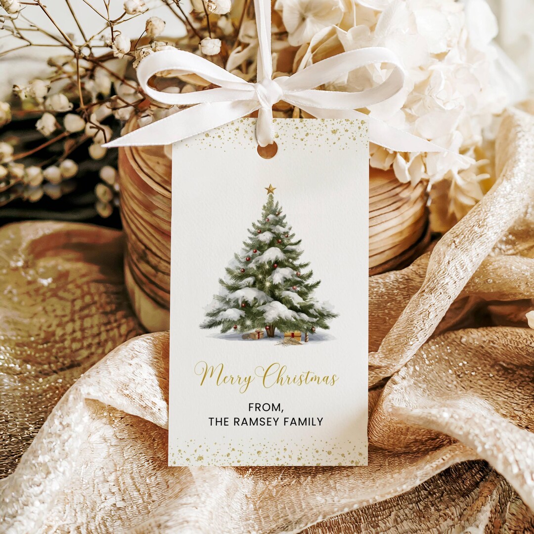 Christmas Tags, Christmas Gift Tags, Modern Minimalist Merry Christmas ...