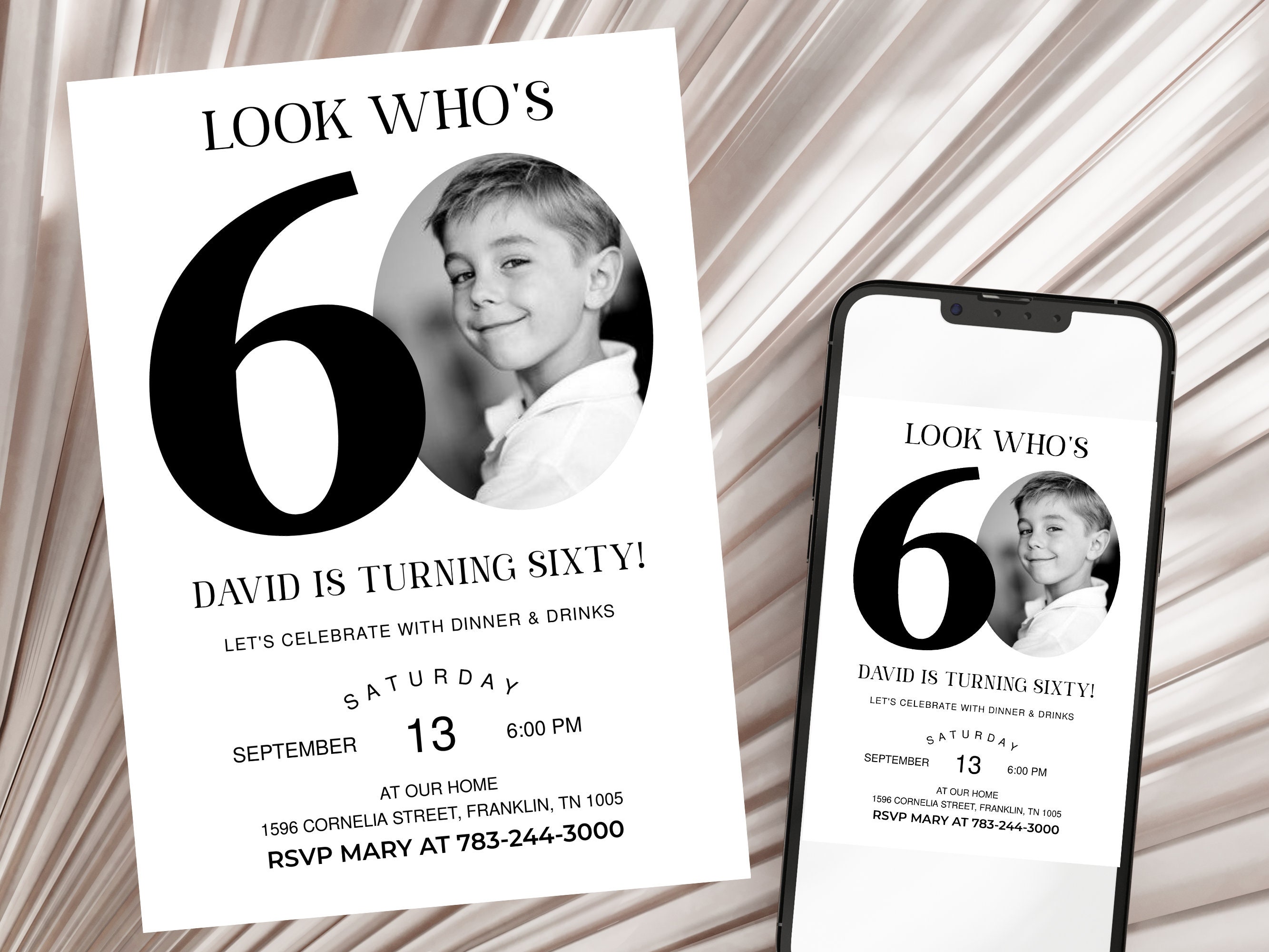 Look Who's 60 Funny Birthday Invitation 60th Invitation - Etsy