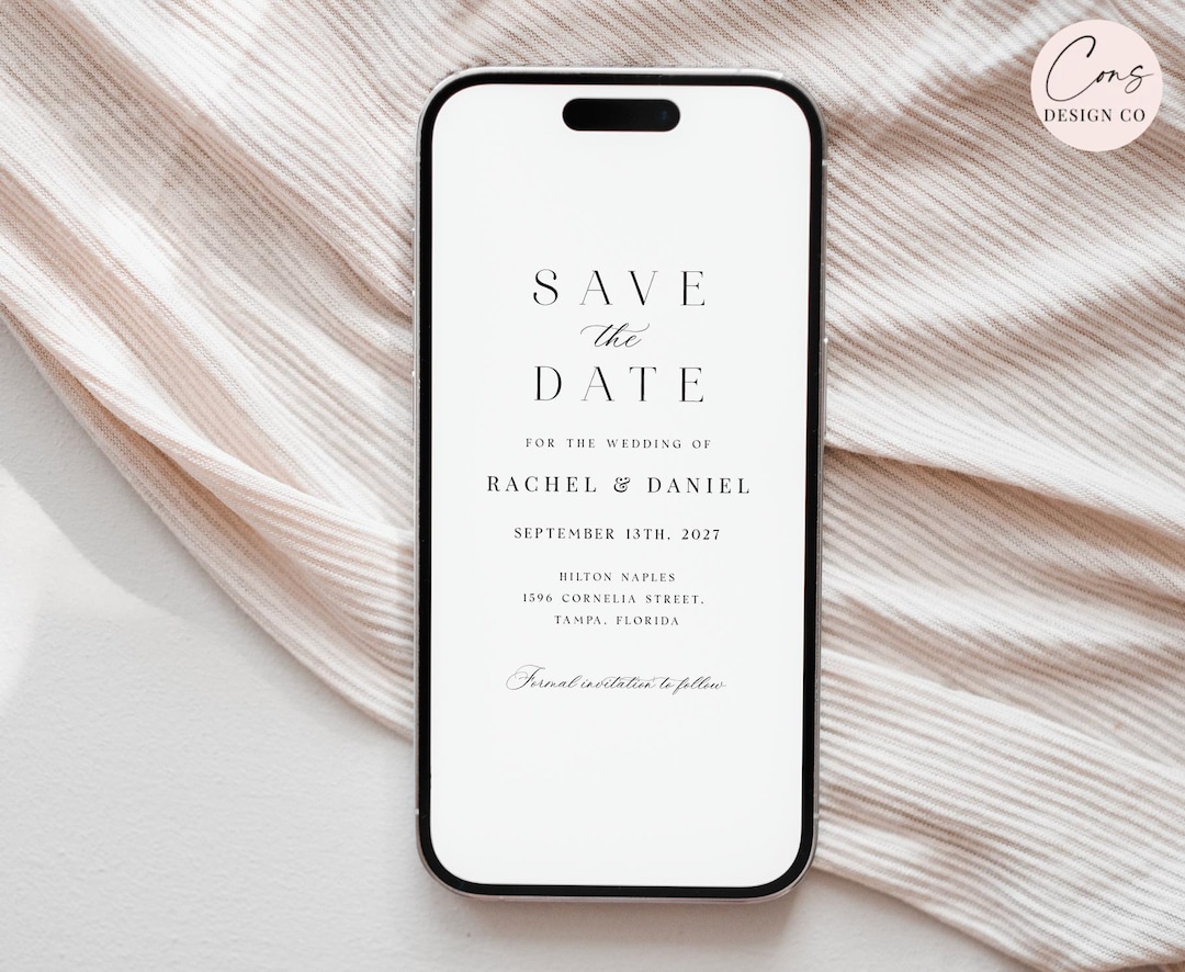 Save the Date Evite, Electronic Wedding Invitation, Save Date Digital ...