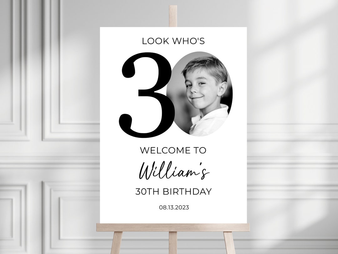 30th Welcome Sign, Look Who's 30 Welcome Sign, Modern 30th Welcome Sign ...