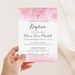Pink Baptism Invitation INSTANT DOWNLOAD Editable, Printable, Baptism ...