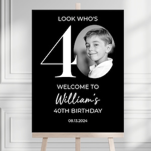40th Welcome Sign, Look Who's 40 Welcome Sign, Modern 40th Welcome Sign ...