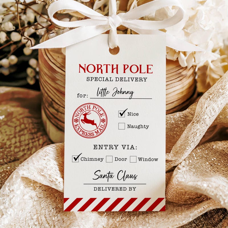 North Pole Name Label - Etsy