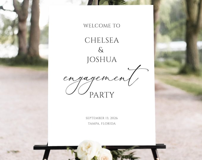 Engagement Party Sign, Engagement Welcome Sign, Engagement Decor ...