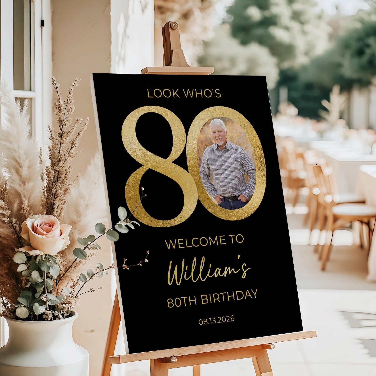 80th Welcome Sign, Look Who's 80 Welcome Sign, Modern 80th Welcome Sign ...