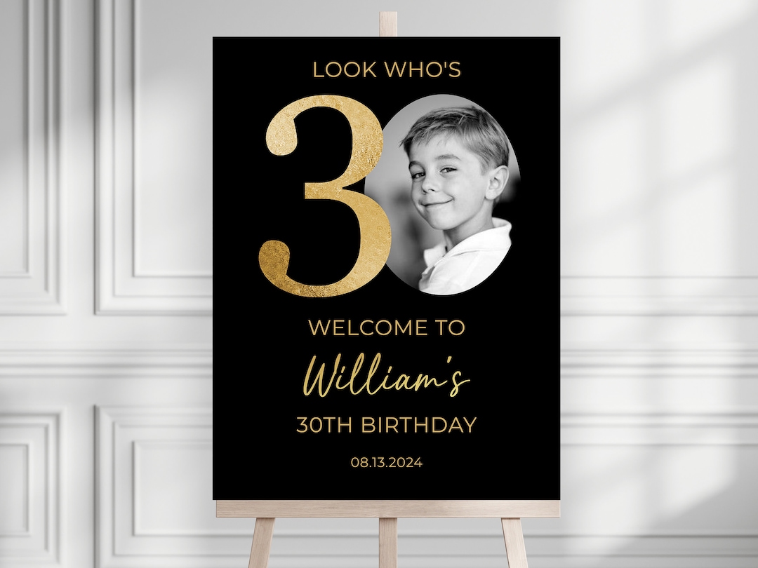 30th Welcome Sign, Look Who's 30 Welcome Sign, Modern 30th Welcome Sign ...
