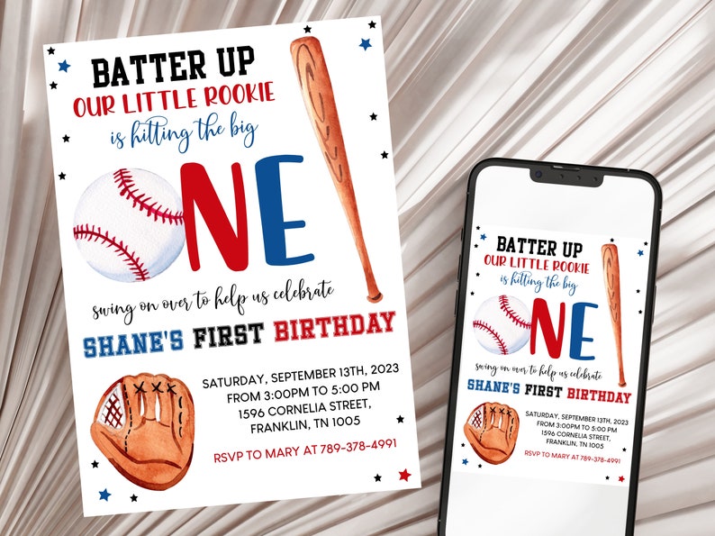Editable Baseball Invitation Baseball Birthday Invitation - Etsy