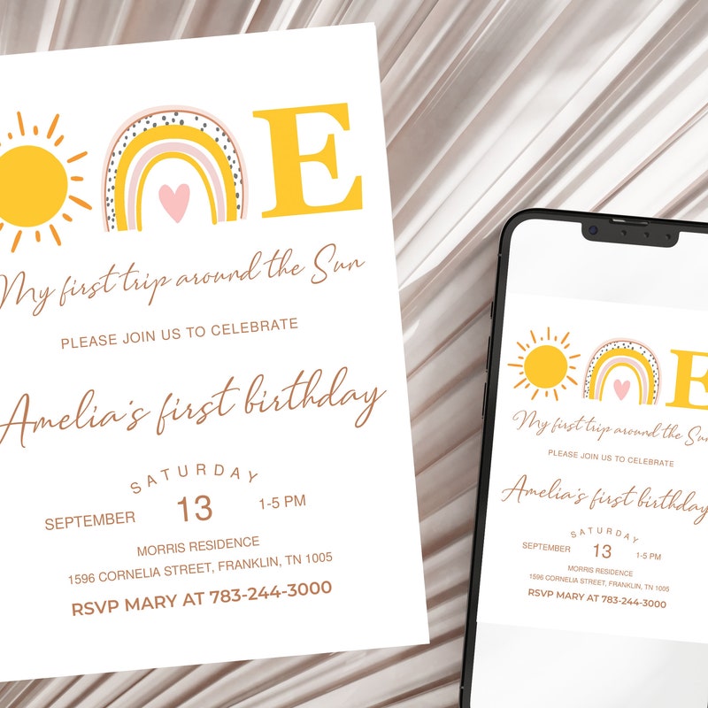 Sun Invitation - Etsy