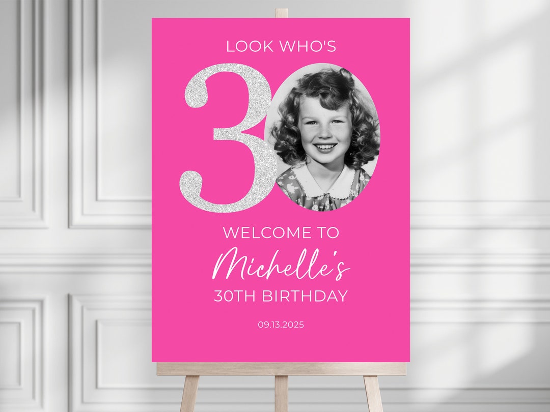 30th Welcome Sign, Look Who's 30 Welcome Sign, Modern 30th Welcome Sign ...
