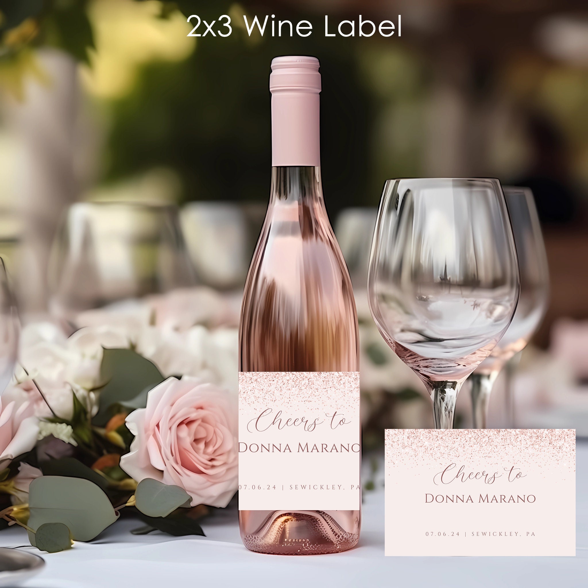 Editable Rose Gold Birthday Party Label Birthday Anniversary Template ...