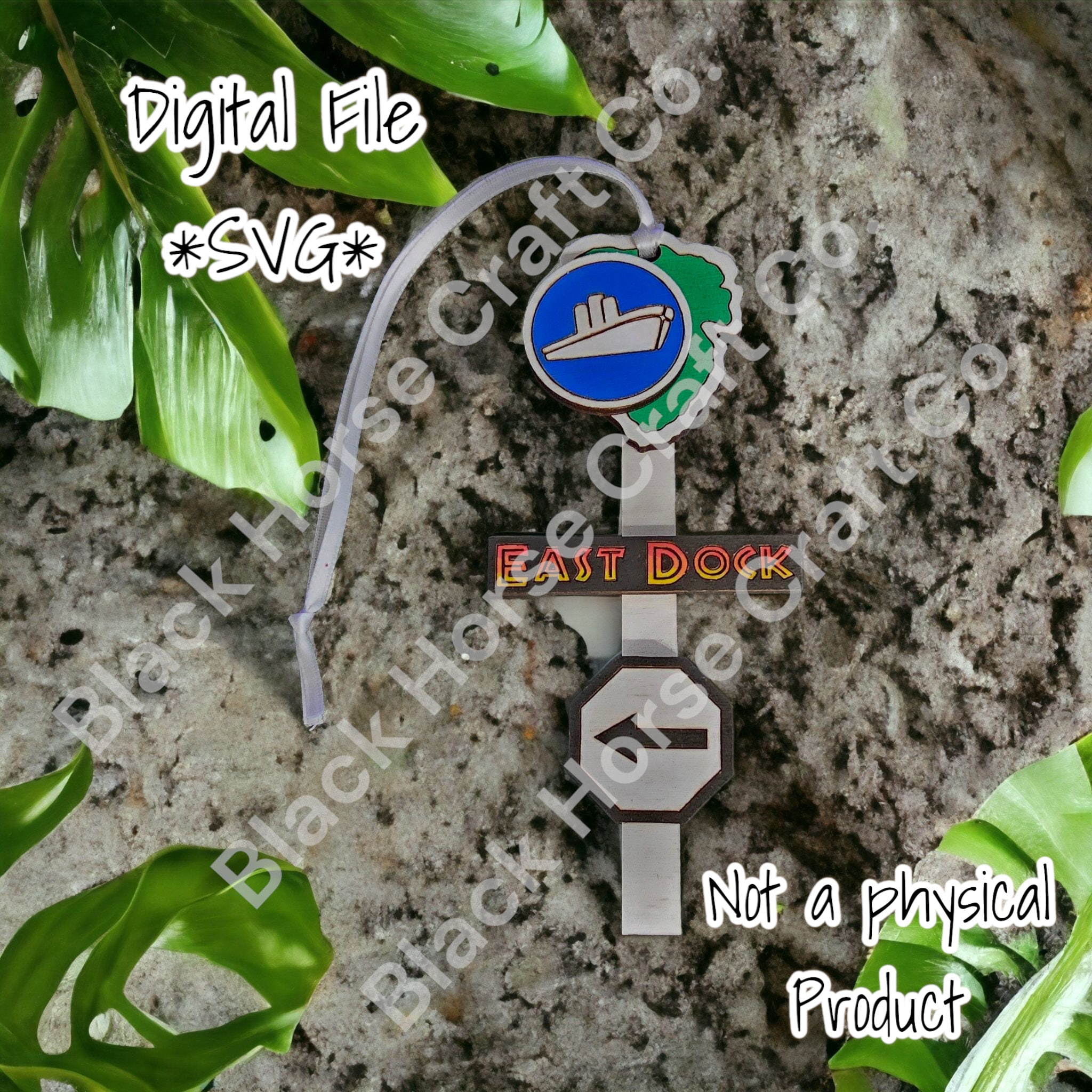 East Dock Sign Ornament SVG Digital File, Nedry's Sign, Dinosaur Park ...