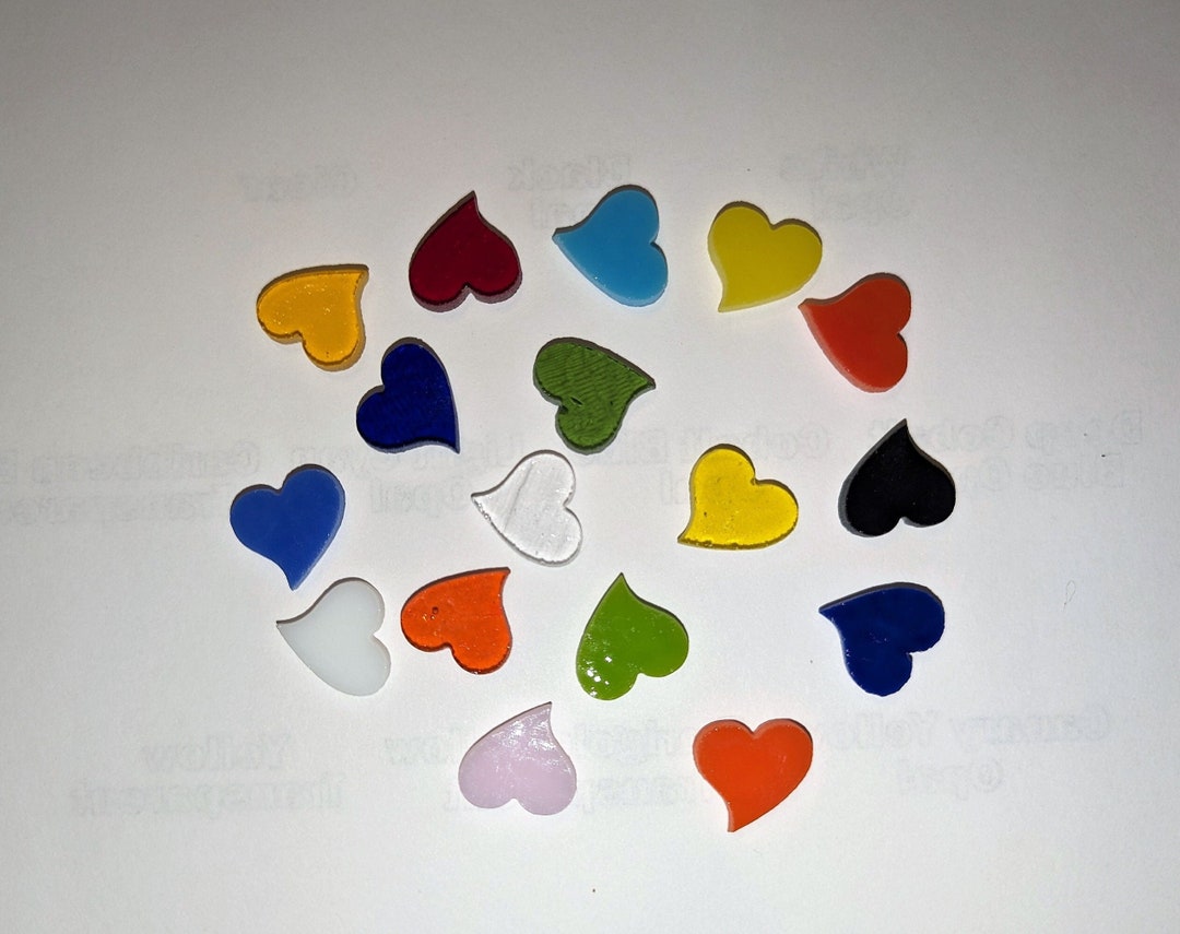 Coe 90 - 1" Precut Stained Glass Coe 90 Glass Hearts - for Fusing ...