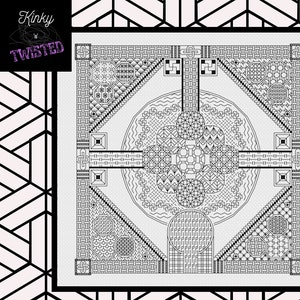 Japanese Zen Garden Blackwork Embroidery Pattern Modern - Etsy