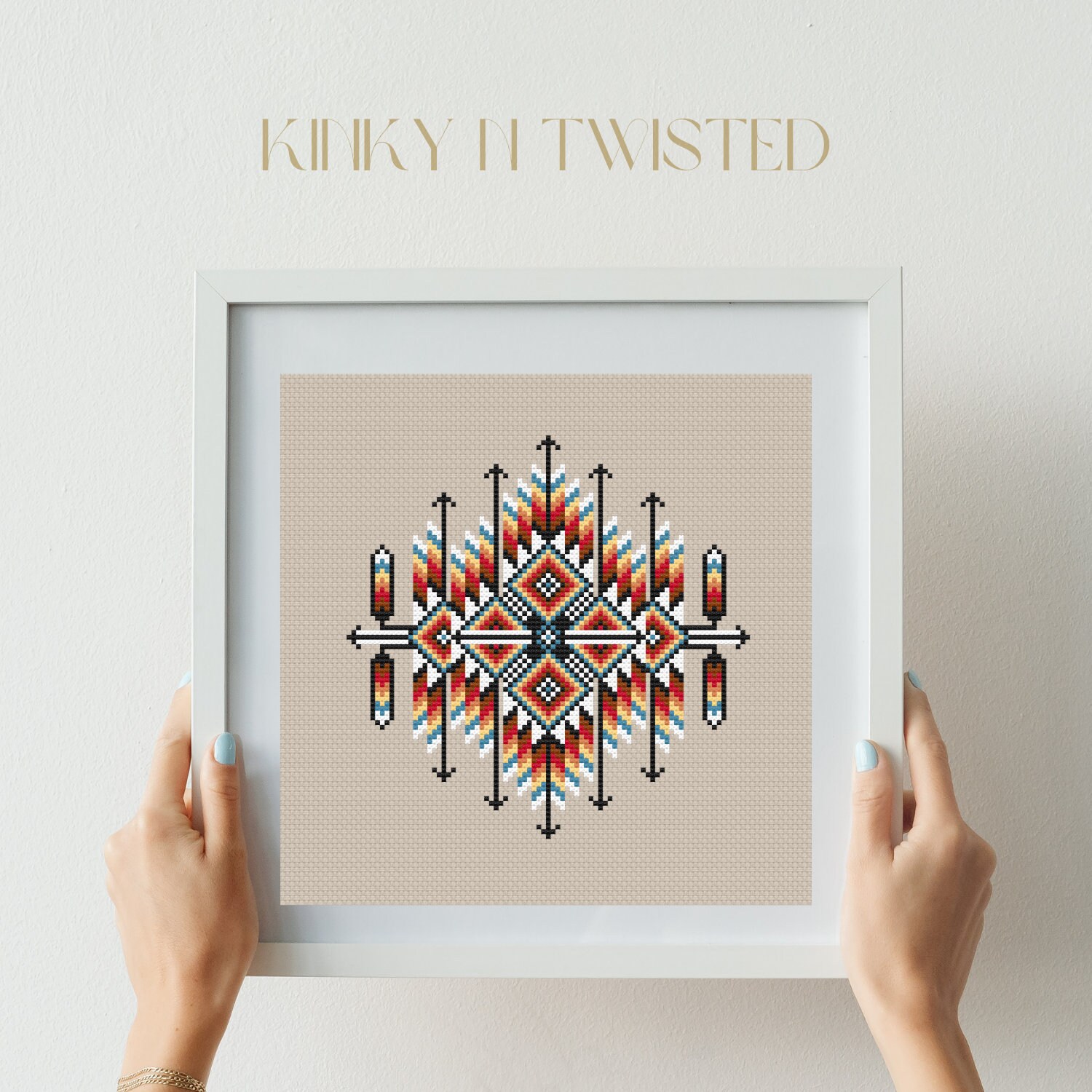 Double Pattern, Traditional First Nation Cross Stitch Pattern, Modern ...
